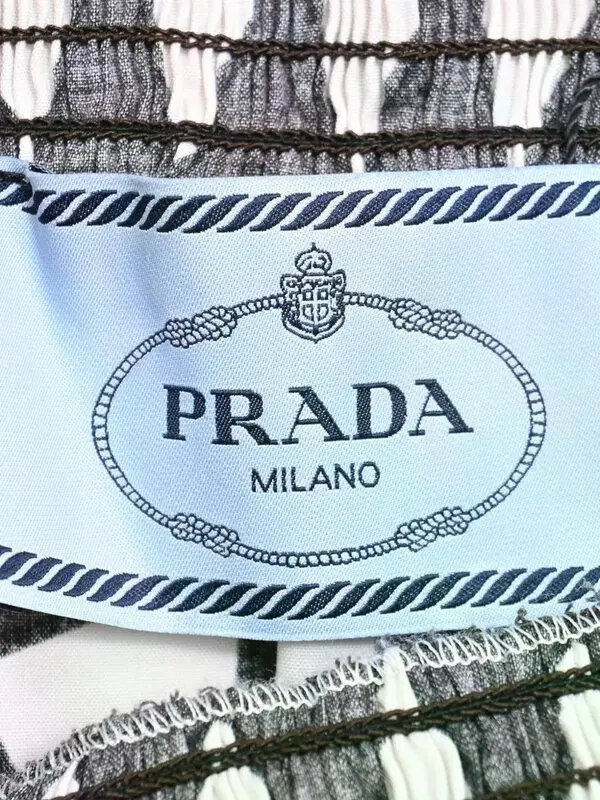 Prada Geometric-print Off-shoulder Mini Dress