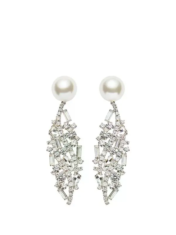 Magda Butrym Pearl-drop Crystal Earrings - Silver