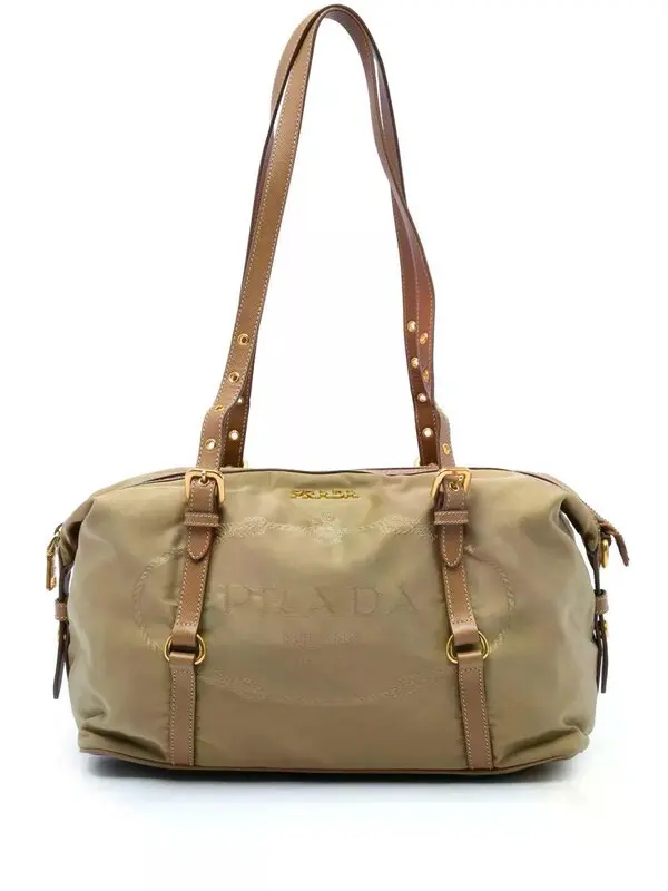 Prada Canvas Canapa Logo Shoulder Bag