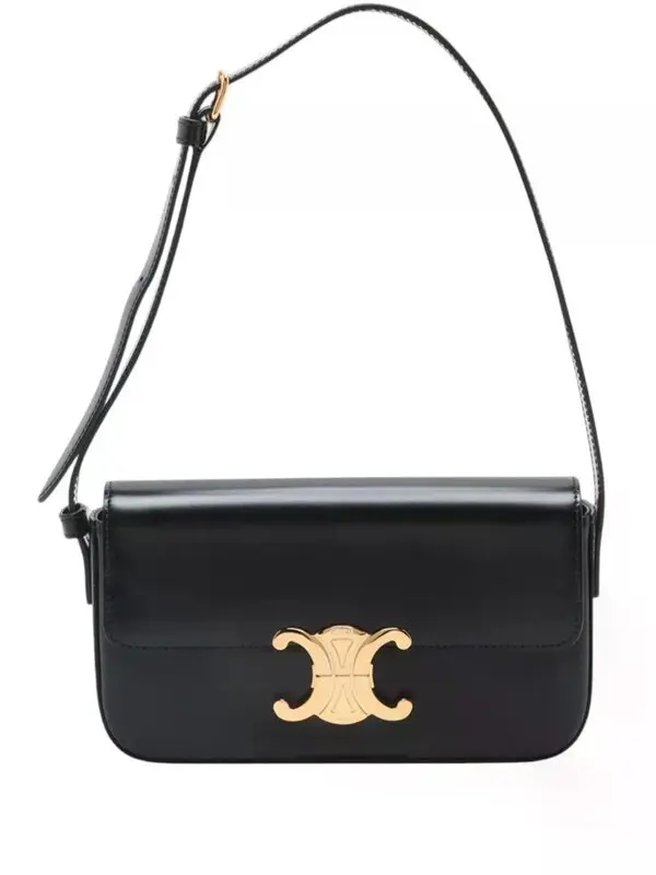 Celine 2000-2026 Shiny Calfskin Triomphe Claude Shoulder Bag