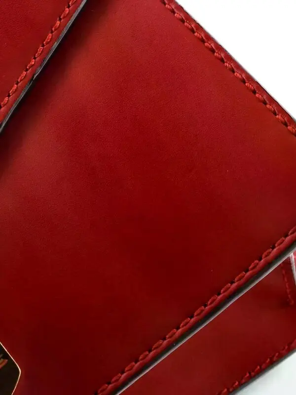 Gucci Sylvie Chain Shoulder Bag Leather Mini Cross Body Bag - Red