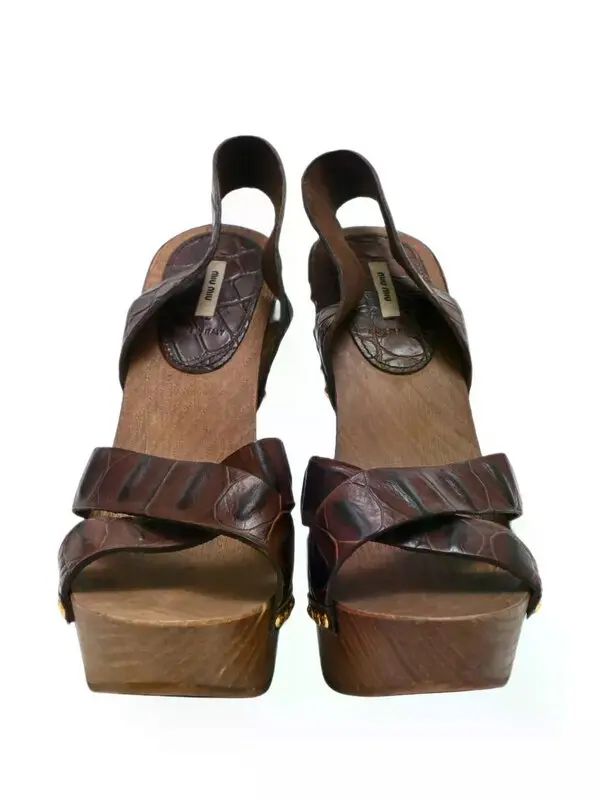 Miu Miu Croc-embossed Clog Sandals