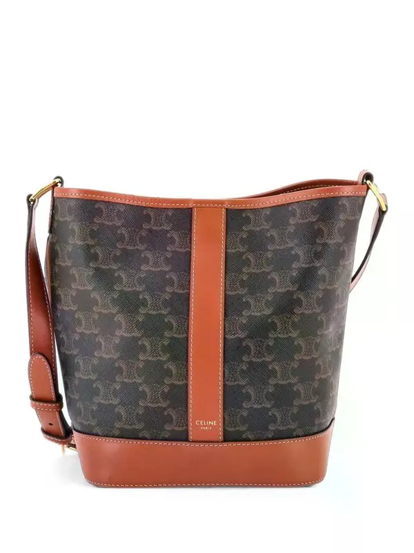 Celine Triomphe Coated Canvas Small Bucket Bag