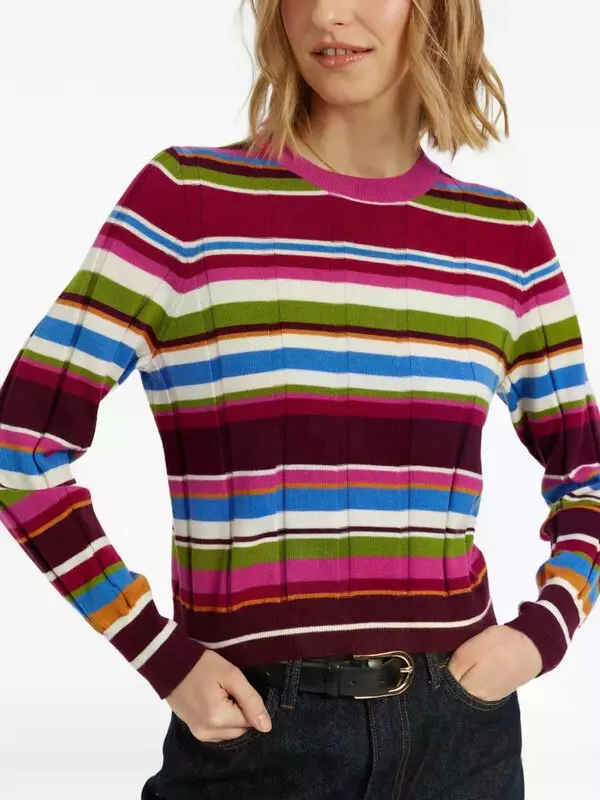 Chinti & Parker Stripe-pattern Ribbed-knit Sweater