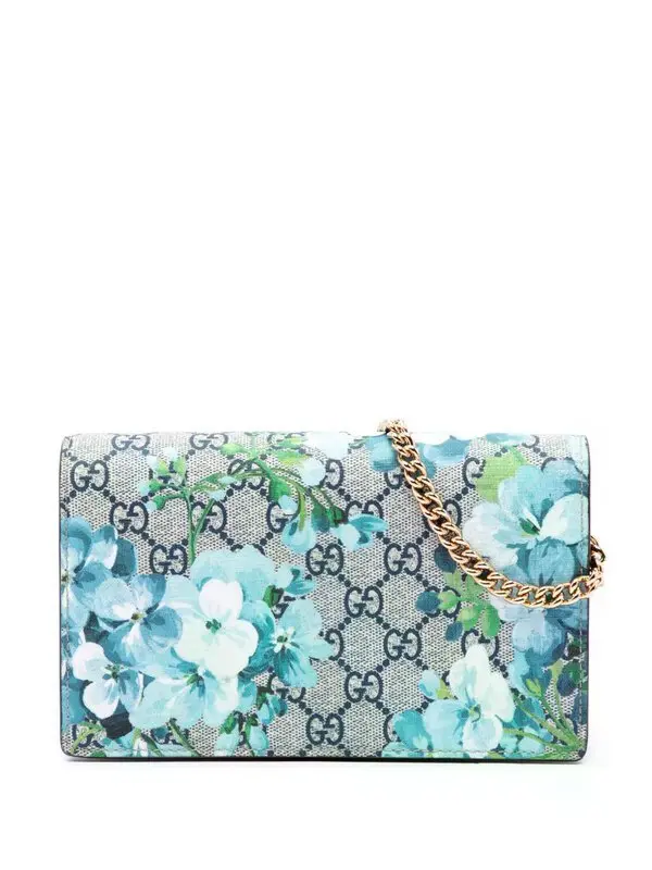 Gucci 2016-2026 Gg Supreme Blooms Wallet On Chain Shoulder Bag - Neutrals