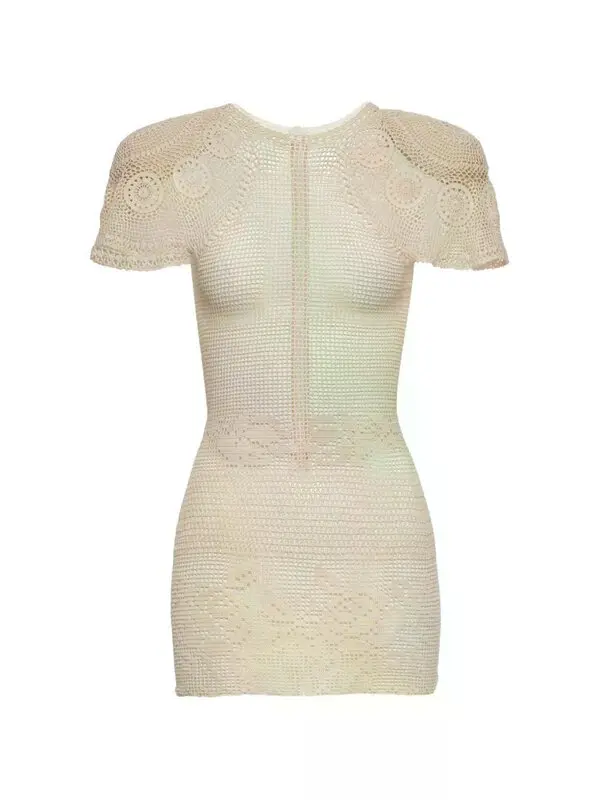 Magda Butrym Crochet Flared-sleeve Mini Dress