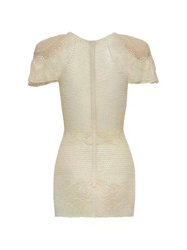Magda Butrym Crochet Flared-sleeve Mini Dress