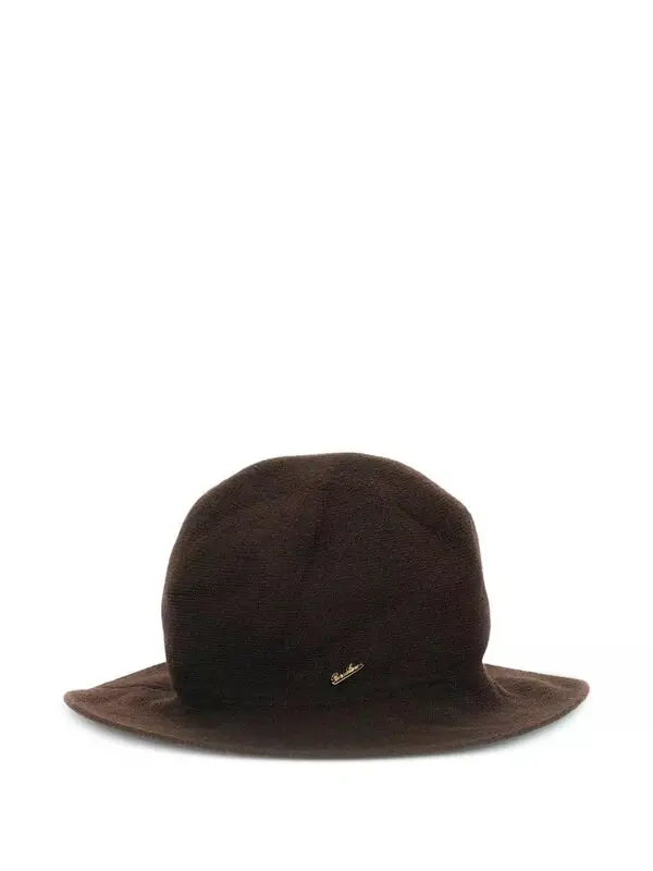 Borsalino Angelina Mini Logo-plaque Cloche Hat - Brown