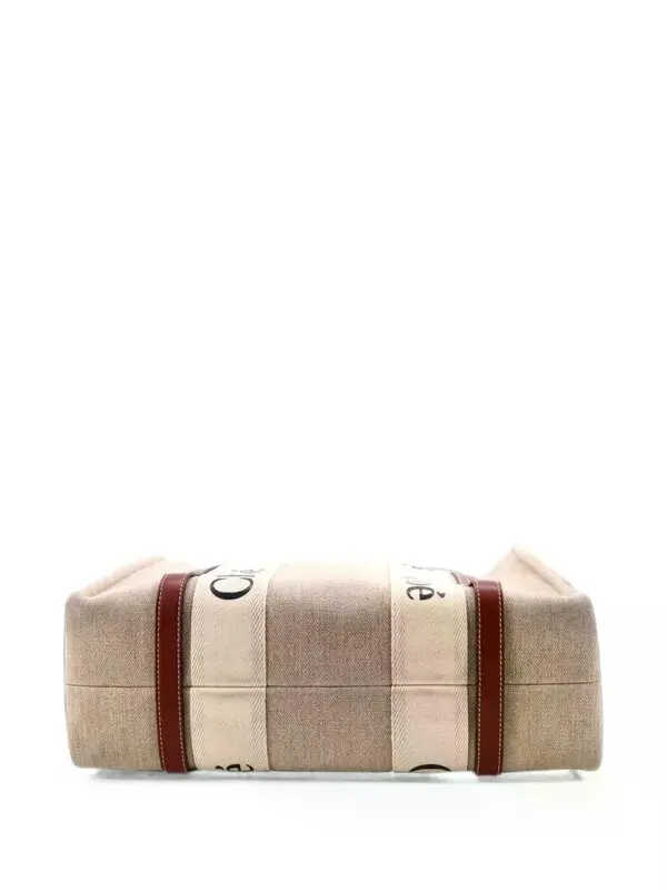 Chloé Woody Canvas And Leather Tote