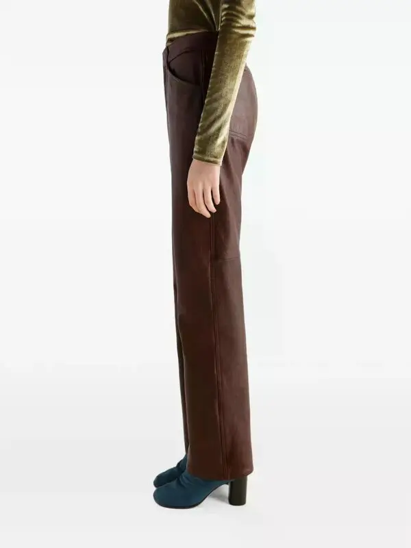 LEMAIRE Straight Pants In Glossy Leather