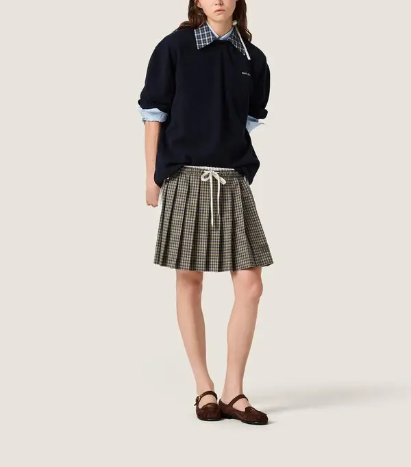 Miu Miu Cashmere Short-sleeve Polo Sweater
