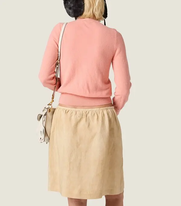 Miu Miu Wool Logo V-neck Sweater