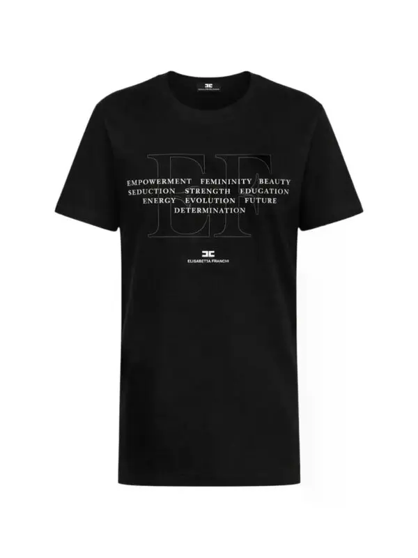 Elisabetta Franchi Embroidered Jersey T-shirt - Black