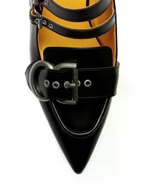 LILI CURIA Astrid Buckle-detail Pointed-toe Mules