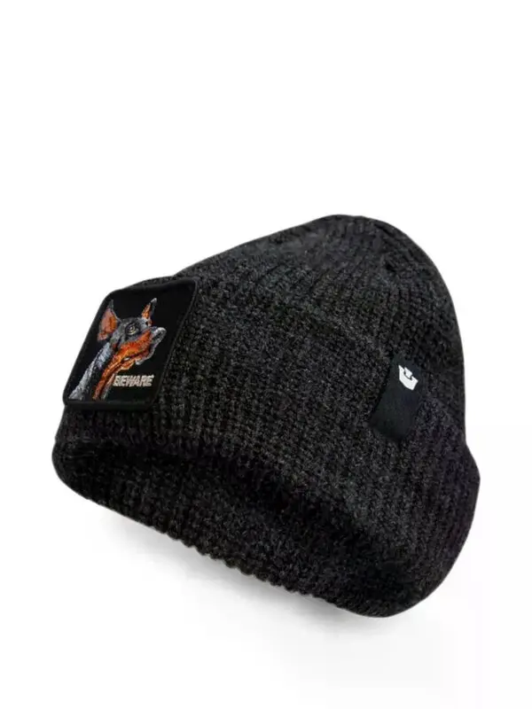 GOORIN BROS Logo-patch Ribbed-knit Beanie Hat
