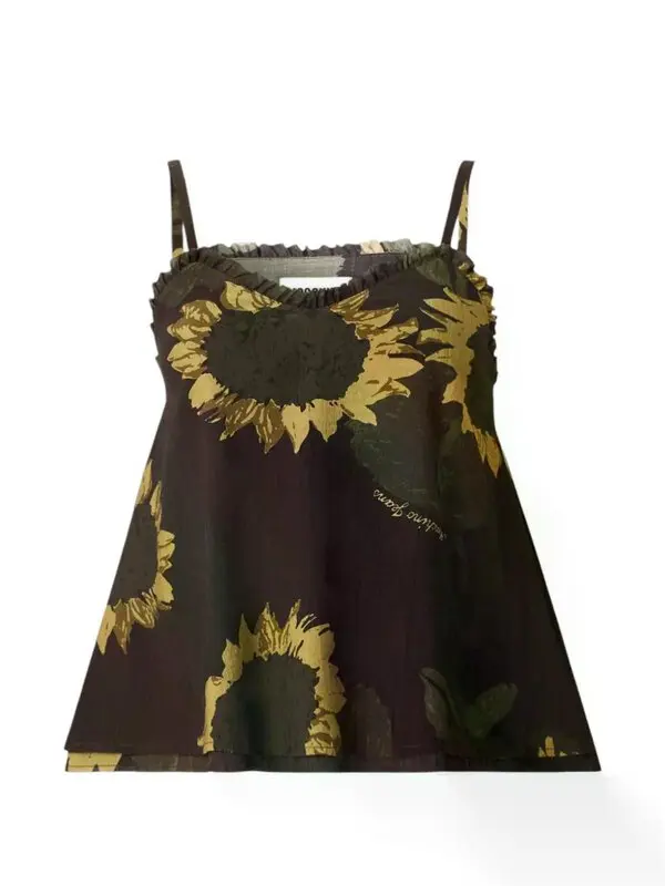 Moschino Floral-print Ruffled Top