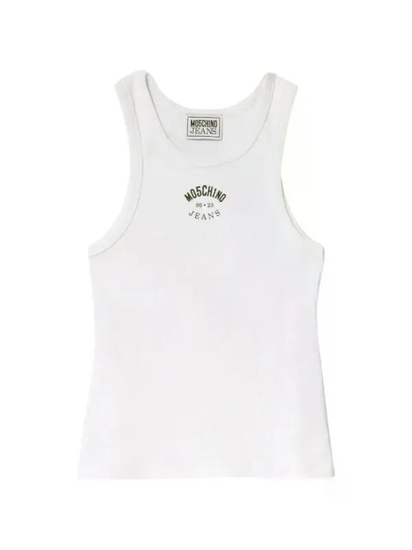 Moschino Logo-print Ribbed-knit Top