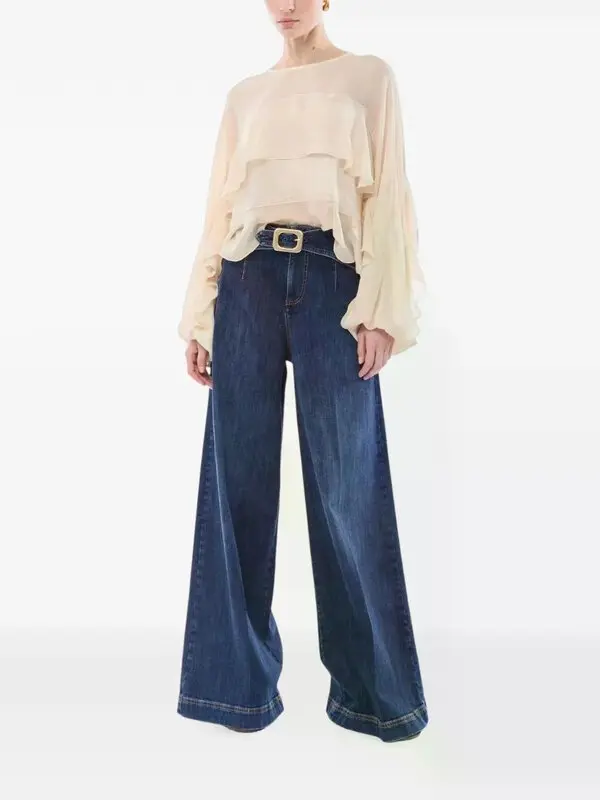 NENETTE Serra Buckle-detail Wide-leg Jeans - Blue