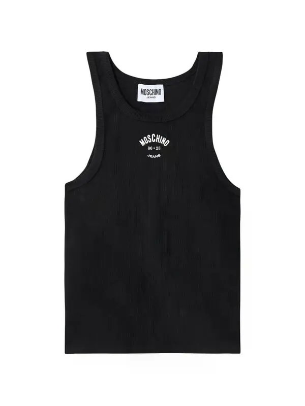 Moschino Ribbed Logo-print Top