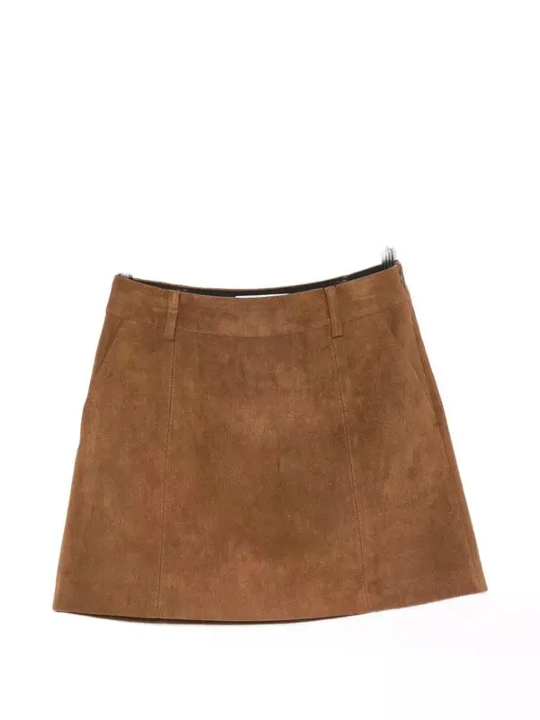 DUNST Suede-effect Panelled Skirt