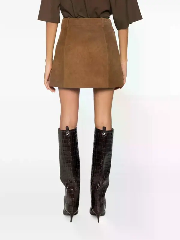 DUNST Suede-effect Panelled Skirt