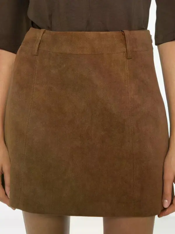 DUNST Suede-effect Panelled Skirt