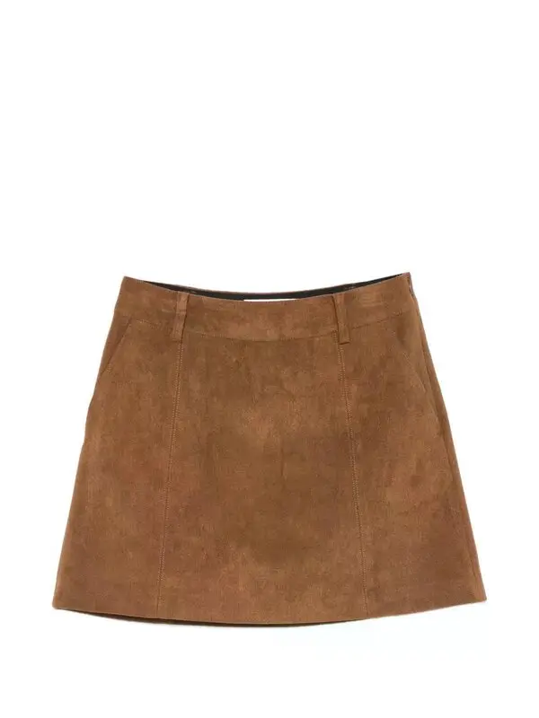 DUNST Suede-effect Panelled Mini Skirt