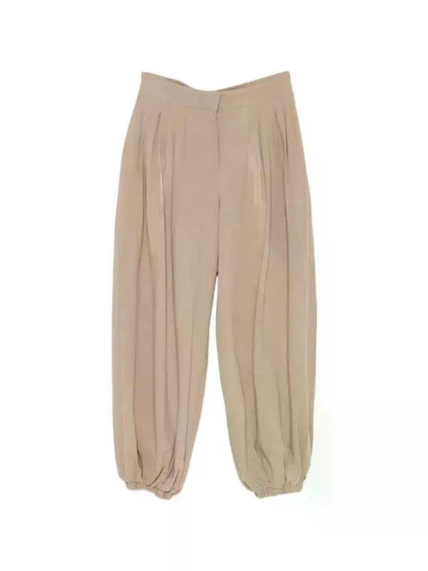 Source Unknown Ruched-details Tapered Trousers - Neutrals