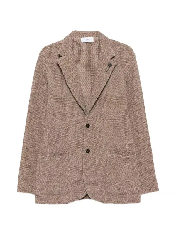 LARDINI Waffle-knit Notched-lapel Jacket