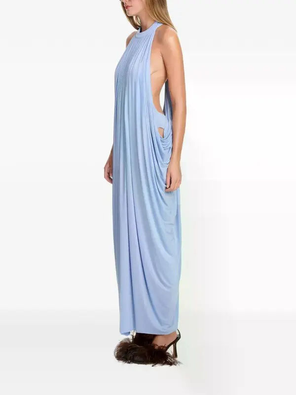 AXEL 113 Thea Knotted-back Halterneck Shift Maxi Dress