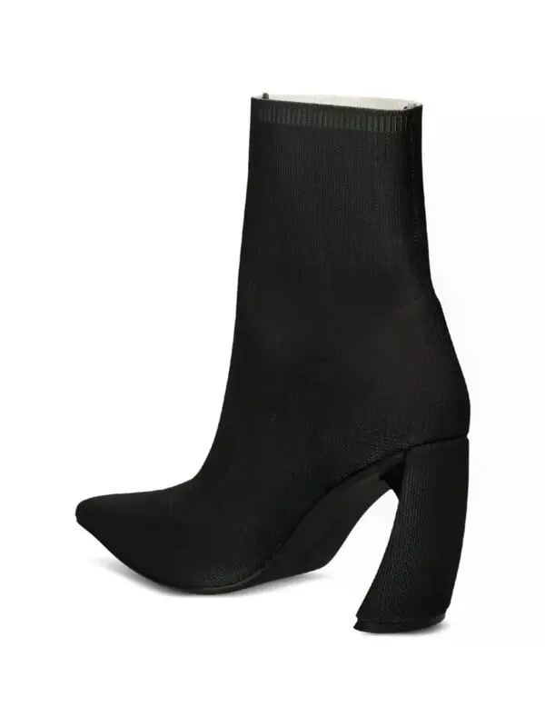 United Nude Graphic-print Pointed-toe Ankle Boots - Black