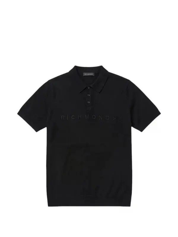 John Richmond Sehudi Embossed Logo Polo Shirt - Black