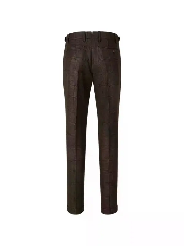 BERWICH Retro Check-pattern Pleated Trousers