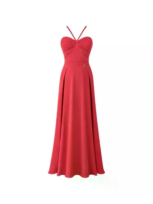 DIVEDIVINE Flora Draped-bodice Side-slit Maxi Dress