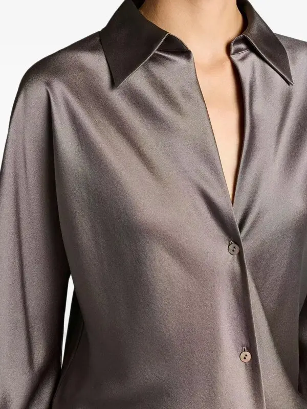Vince Bias-cut Long-sleeve Blouse