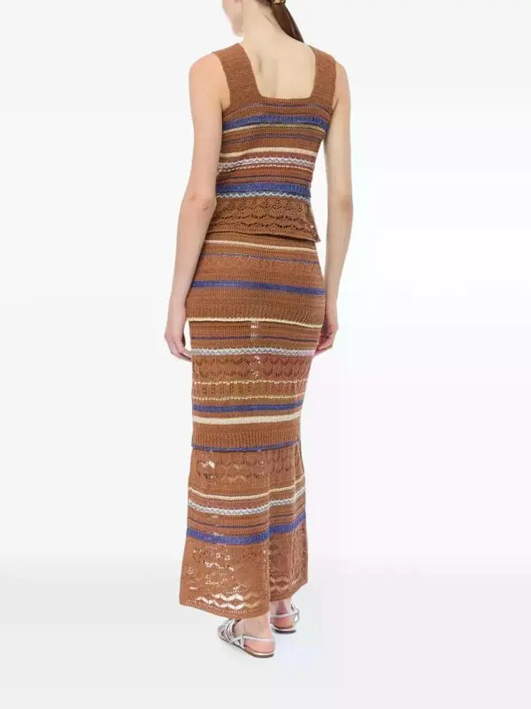 NENETTE Wendy Crochet-knit Tiered Maxi Skirt