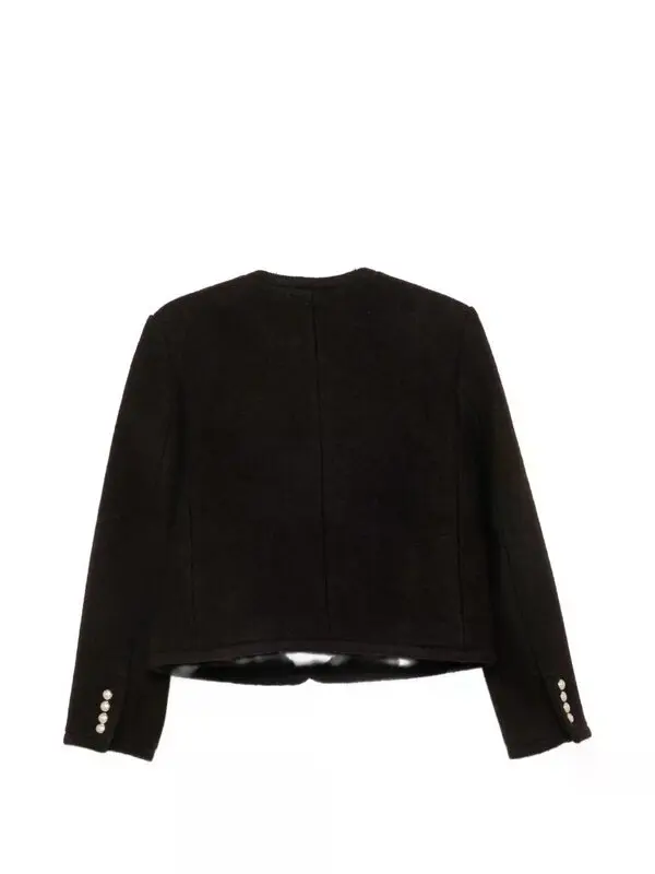 DUNST Wool Felted Collarless Jacket - Brown