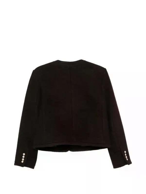 DUNST Button-up Collarless Jacket - Brown