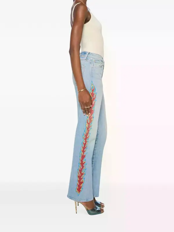 MOTHER The Saloon Sneak Flame-print Jeans
