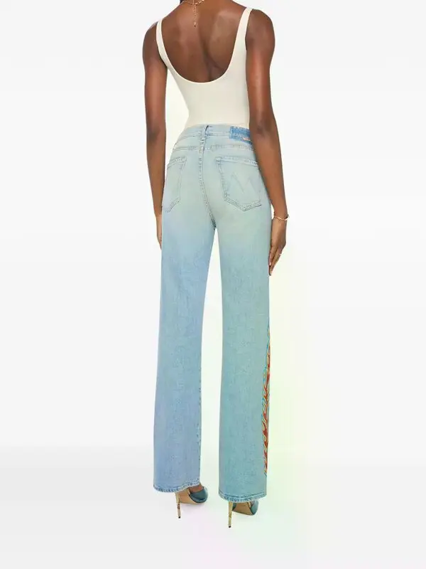 MOTHER The Saloon Sneak Flame-print Jeans