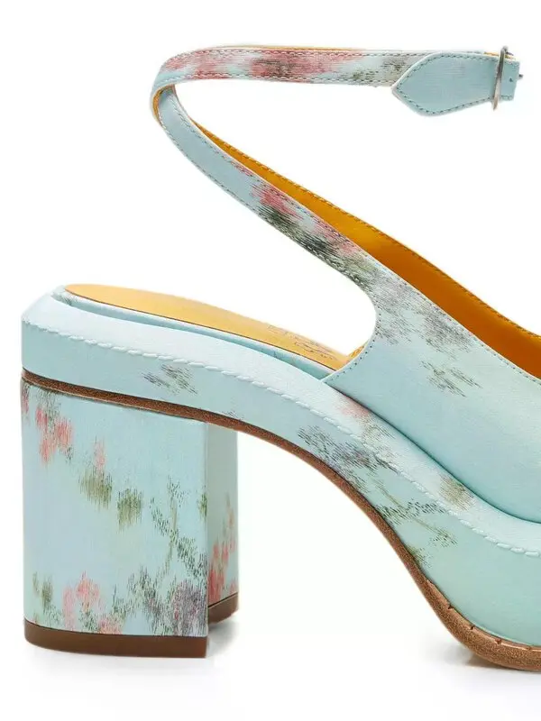LILI CURIA Nico Floral-print Heeled Mules