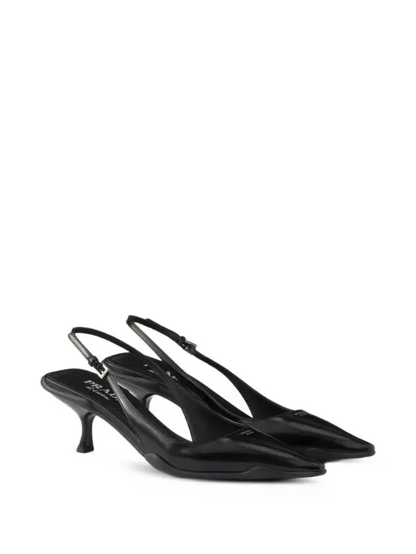 Prada Brushed Leather Slingback Pumps