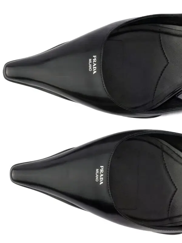 Prada Brushed Leather Slingback Pumps