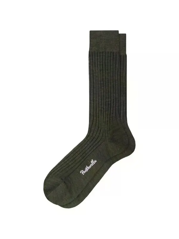 Pantherella Ribbed-knit Socks - Green