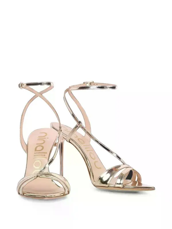 NINALILOU Pixel Metallic-effect Strappy Sandals