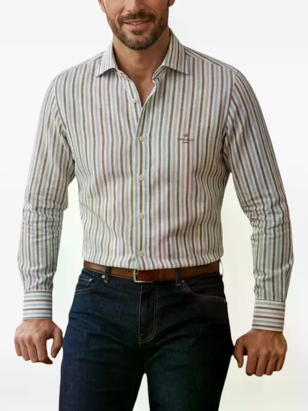 BORRIELLO NAPOLI Striped Linen Shirt