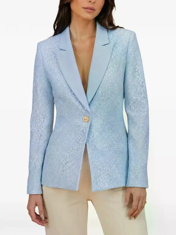 DIVEDIVINE Tosca Lace Peaked-lapel Blazer - Blue