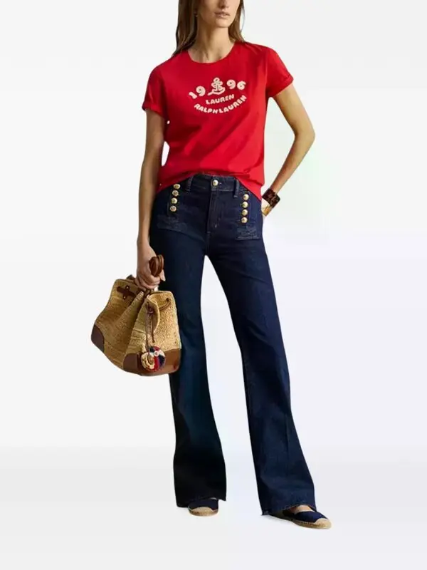Ralph Lauren Logo-embroidered Rolled-cuff T-shirt - Red