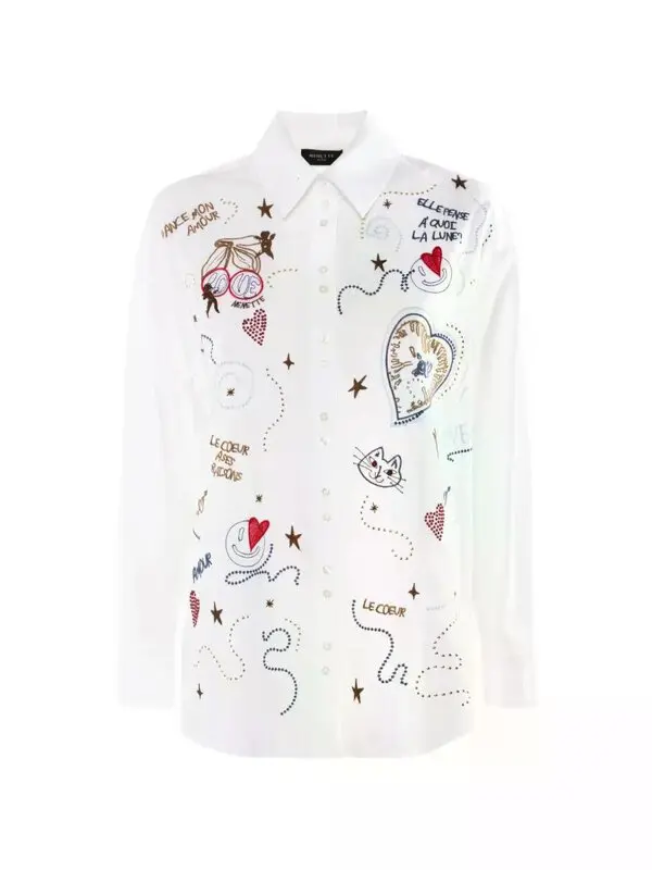 NENETTE Fanny Embroidered Oversized Shirt