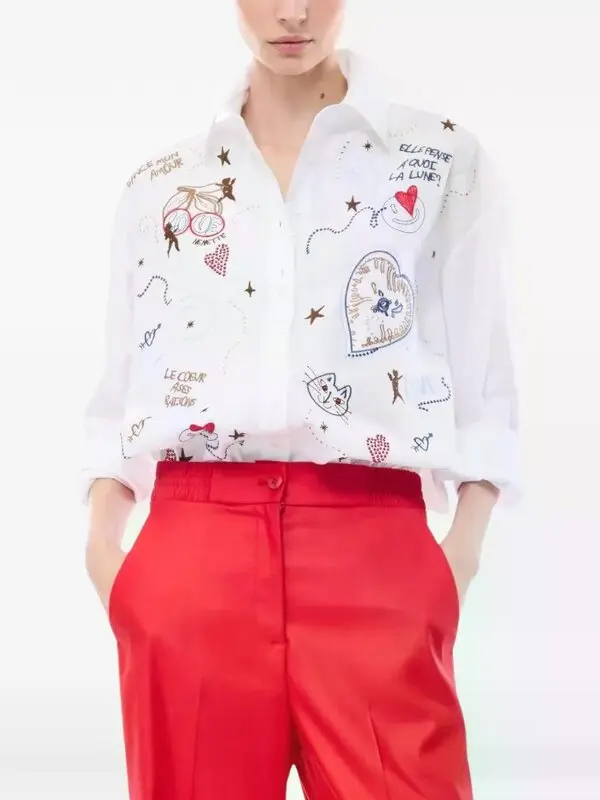 NENETTE Fanny Embroidered Oversized Shirt